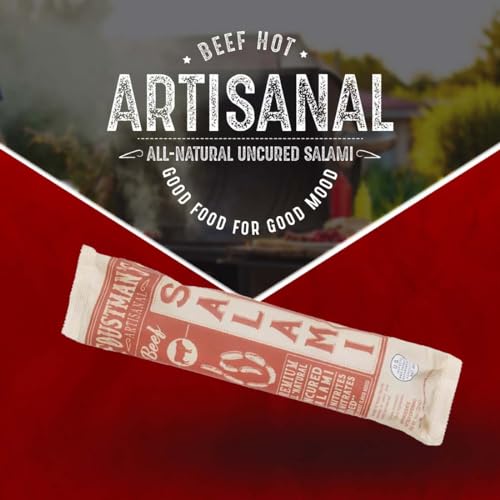 Foustman's Salami Beef Artisanal, Nitrate-Free, Naturally Uncured, Gluten-Free, Dairy-Free, No Pork, 8 Oz Sticks