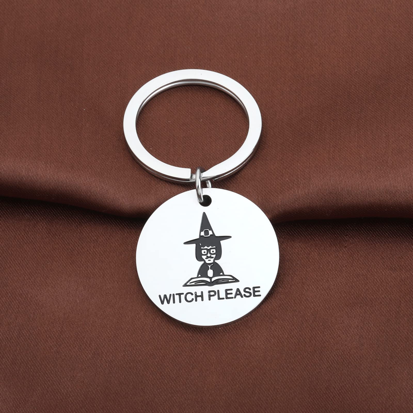 FOTAP Witch Please Keychian Bob's Burger Inspired Gift Tina Witch Gift Tina Quote Gift Tina Witchy Gift Gag gift (Witch Please key)