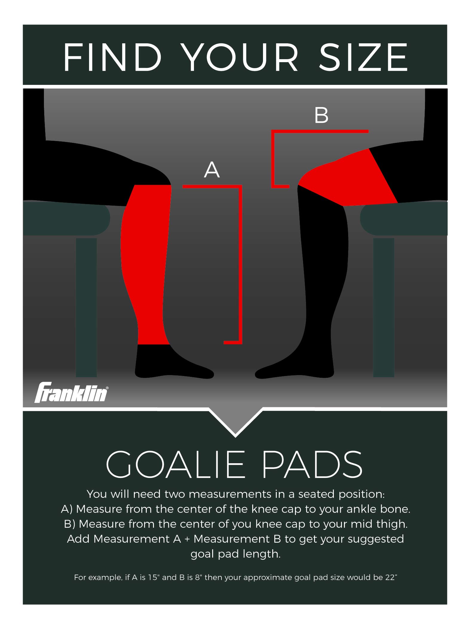 Franklin Sports Hockey Goalie Pads - NHL - 23 Inch Black