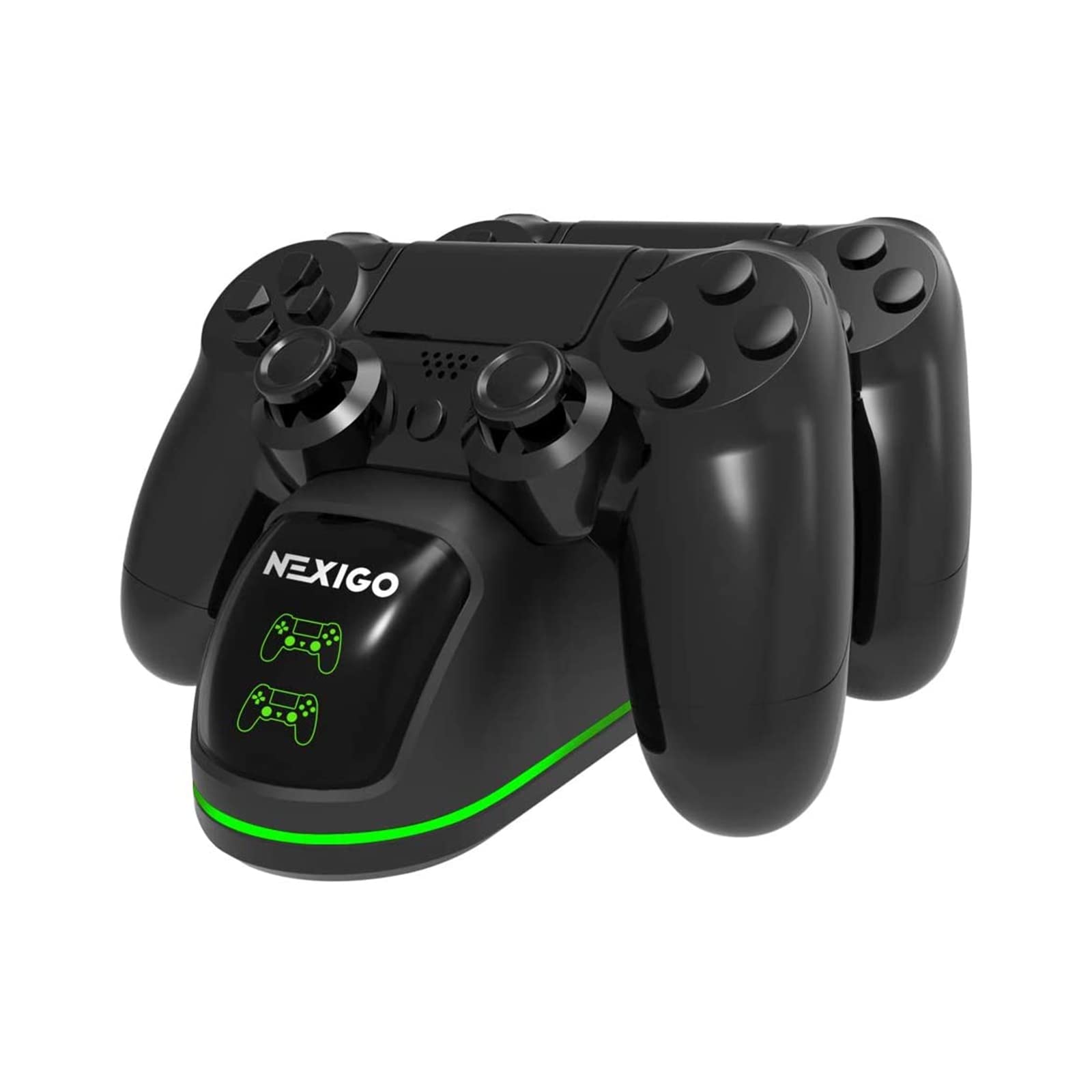 NexiGo PS4 Controller Charger, Wireless Charger Dual USB Fast Charging Dock for PlayStation 4 Controller, DualShock 4 Charging Station with LED Indicator, Black