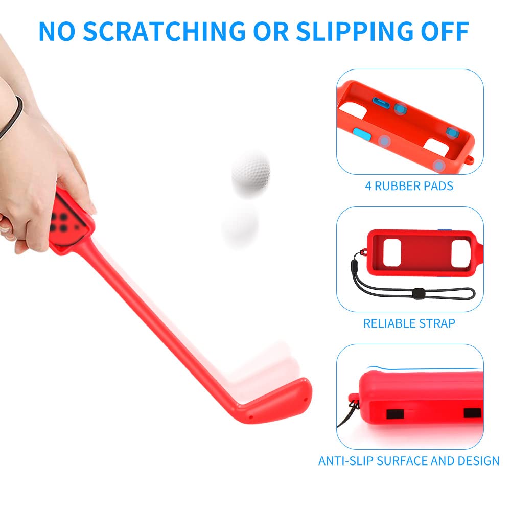 Golf Club for Nintendo Switch/Switch OLED Joy-Con Controller /for Mario Golf Super Rush, 2 Pack, Switch Golf Club, Adjustable Straps
