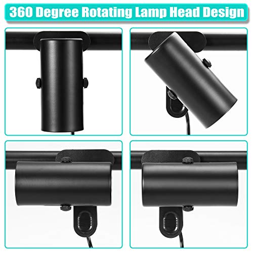 Reptile Heat Lamp,Adjustable and Rotates 360°,25W Reptile Turtle Basking Light with 2 Lamp Holder,3 Bulbs UVA UVB and Thermometer,Clamp Pet Heating Light for Reptile,Lizard, Aquatic Turtle,Snake