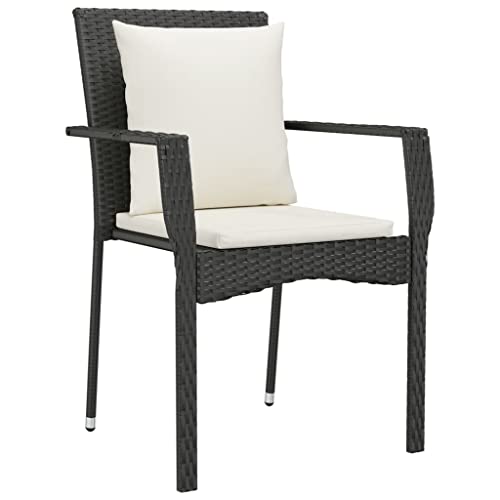 WFAUIBR Dining Set with Cushions 5 Piece Patio ,Bistro Sets,Coffee Table Sets, Whether You Have a Balcony, Lawn, Garden, or Poolside, This Set is Outdoor Spaces,Black,5 Piece 35.4"