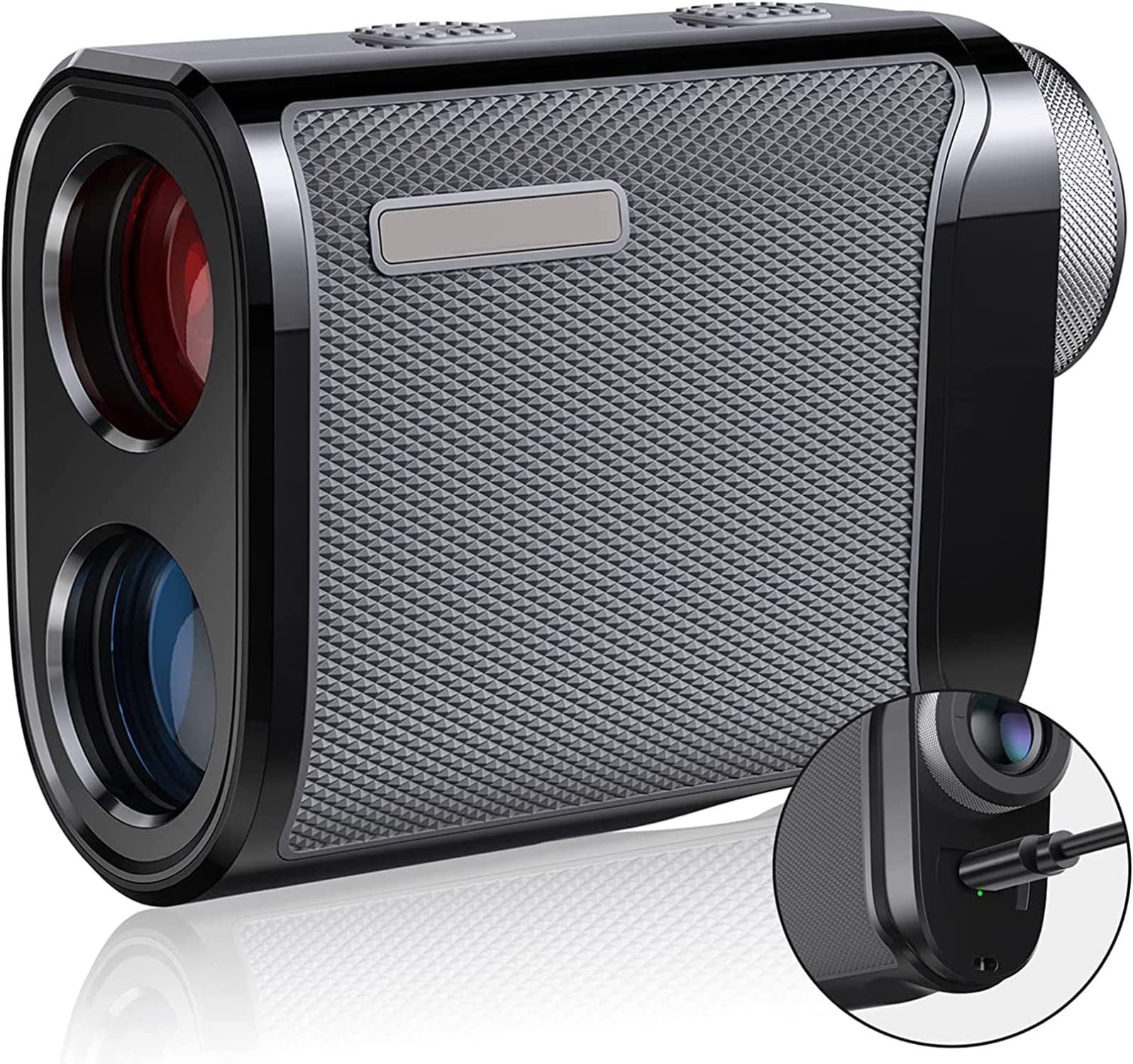 Golf Rangefinder, Accurate 800 Yards Rechargeable Laser Golf Scope Range Finder with Slope, 6X Magnification Fast Flag Lock Focus Continuous Scan for Golfing, Hunting and Distance Measurement