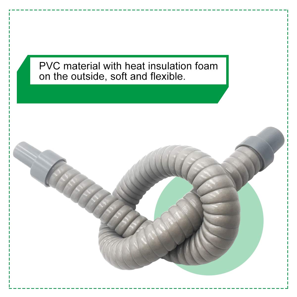 Forestchill Portable Air Conditioner Drain Hose, Insulation Water Drain Pipe, Universal Fit, 3.9ft, 120cm, Grey