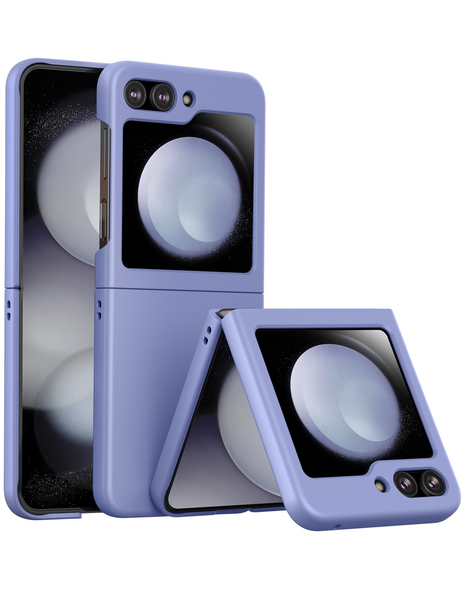 Foluu Slim Fit Case for Samsung Galaxy Z Flip 5 Case, Ultra Thin Matte PC with Non-Slip Grip Full Protection Protective Cover for Samsung Galaxy Z Flip5 5G 2023 (Purple)