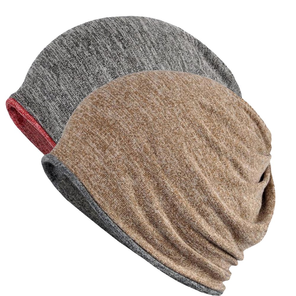 FORTREE 2 Pack Multifunction Slouchy Beanie for Jogging, Cycling (1+4)