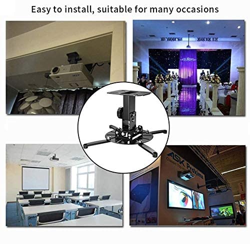 Gibbon Mounts Universal Ceiling Projector Adjustable Low Profile Swivel Tilt Mount Hanger with 360-degree Rotatable Head, Extendable Arms, Easy to Assemble, Black