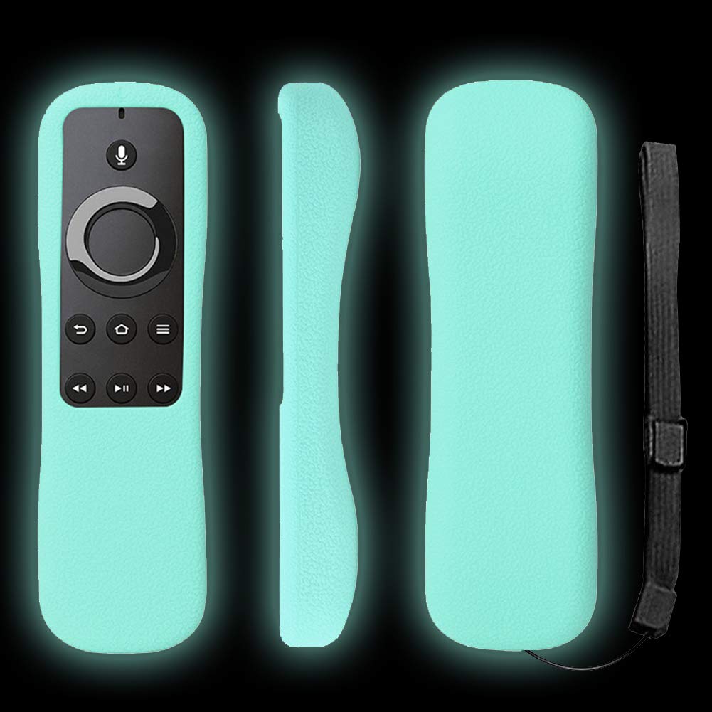 Fire TV Remote Case SIKAI Shockproof Anti-Lost Protective Silicone Cover for 5.9'' Amazon Fire TV and Fire TV Stick Remote with Alexa Voice Skin-Friendly with Remote Loop (Glow in Dark Blue)