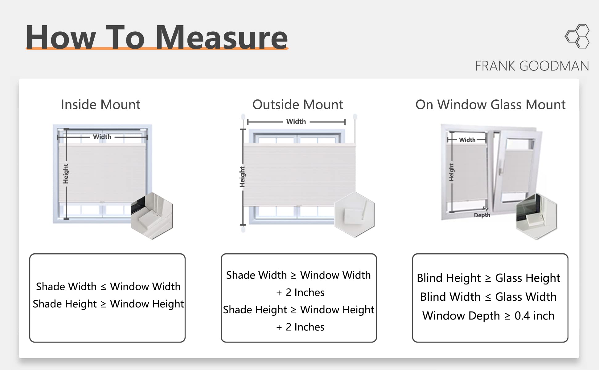 FRANK GOODMAN Light Filtering Top Down Shades, Top Down Bottom Up Shades, Top Down Bottom Up Blinds, Honeycomb Blinds, Up Down Blinds, Top Down Blinds, Cellular Shades, Bottom Up Blinds