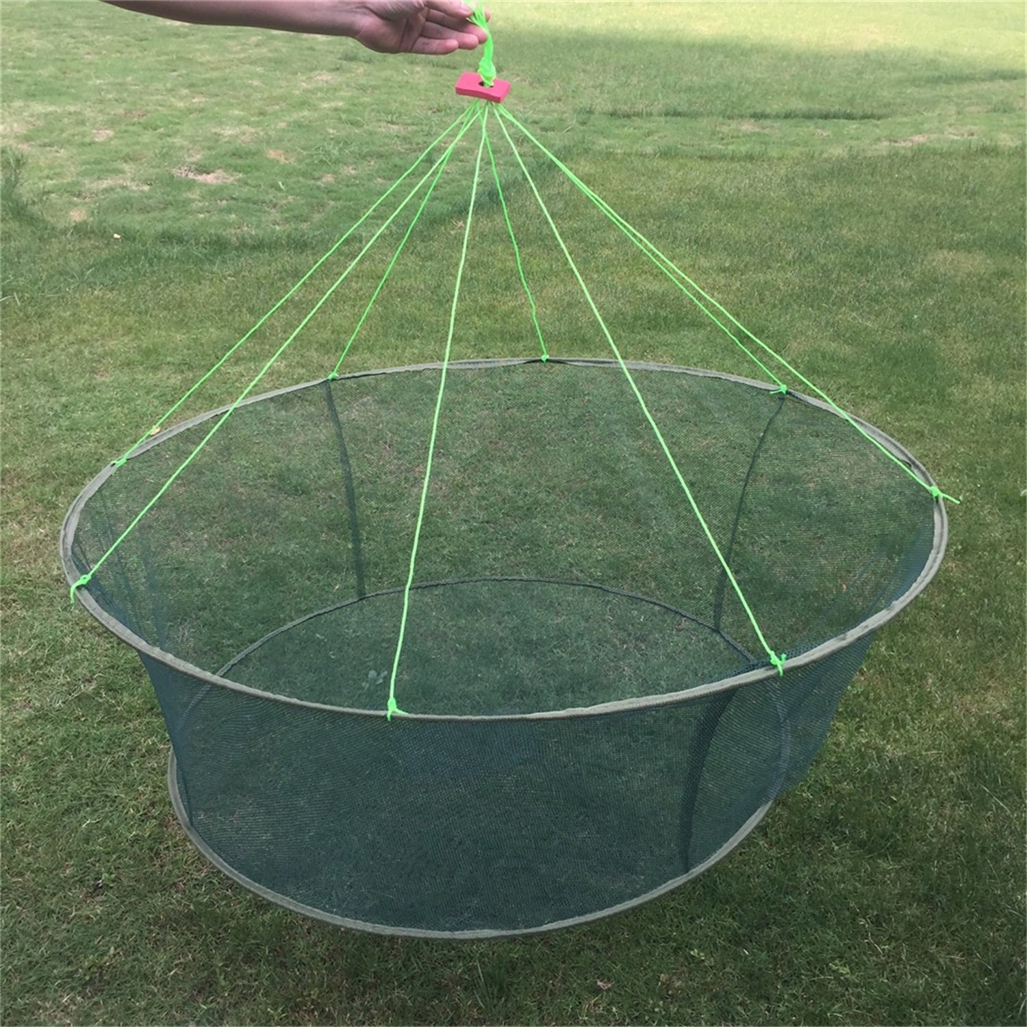 Foldable Fishing Net Hand Net - Crab Net Fish Net with Fishing Rope for Fishes, Shrimps, Crabs