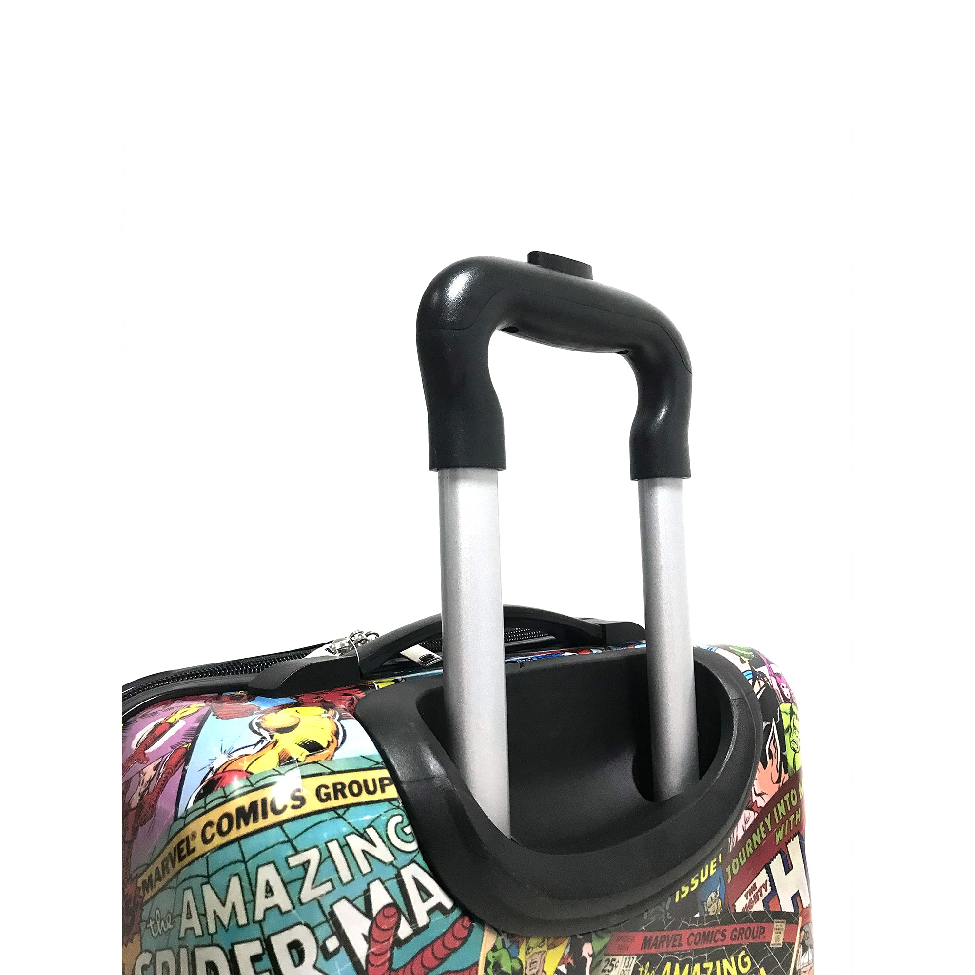 Fast Forward Marvel Comic Heroes Hard-Sided Tween Spinner Luggage 20 Inches Carry-On Travel Trolley Rolling Suitcase for Kids