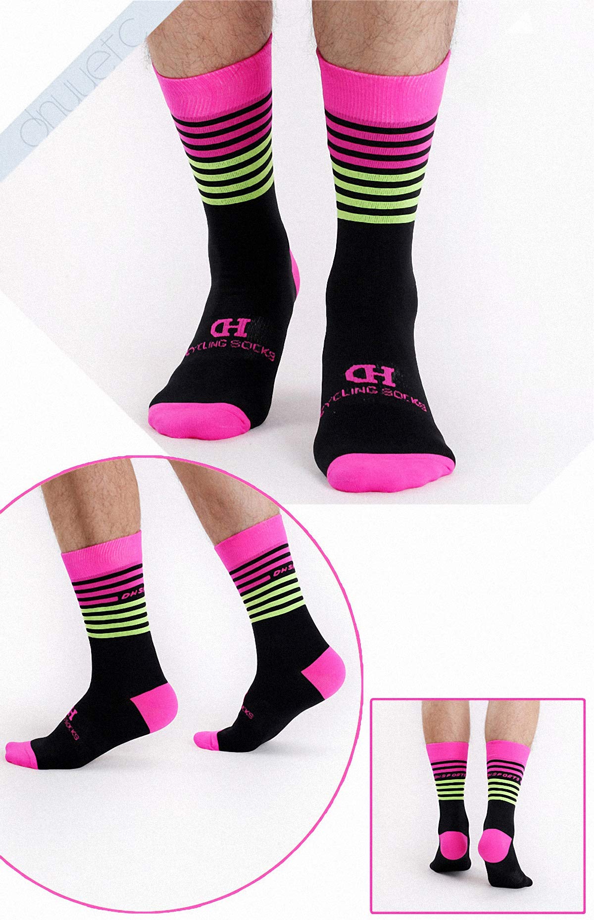 GuaziV Cycling Socks for Men & Women,Colorful Compression Hiking Socks Running Socks for Travelling, Walking, Climbing