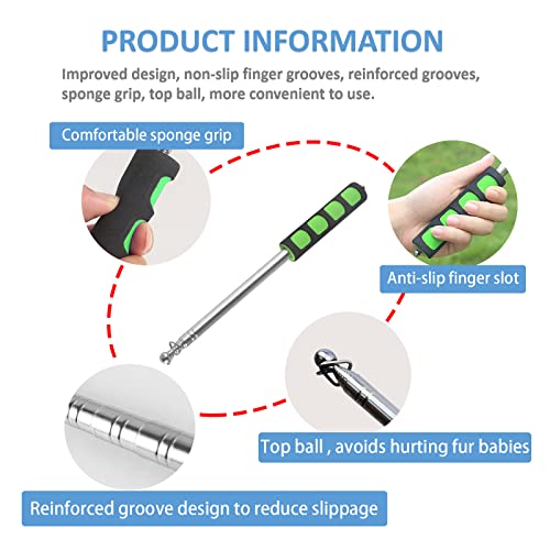 Whefory Retractable Cat Fishing Pole, Cat Toys Wand for Indoor Cats, Cat Fishing Rod for Kitten with 11 Pcs Refills(Feather&Mice)