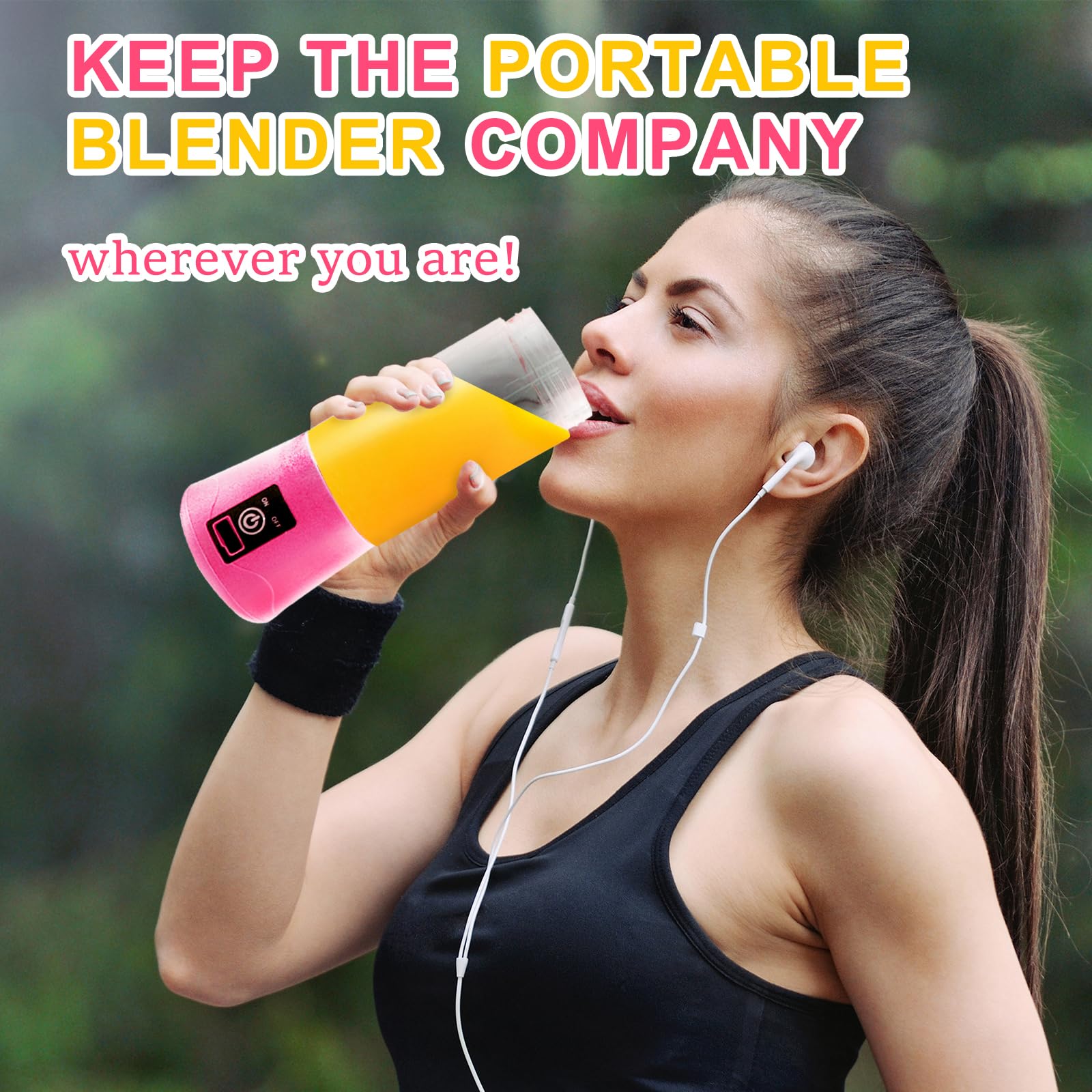 GUCABE Portable Blender, Personal Blender for Milkshakes and Smoothies, Mini Juice Blender with USB Charging, Smoothie Blender 380ML (pink)