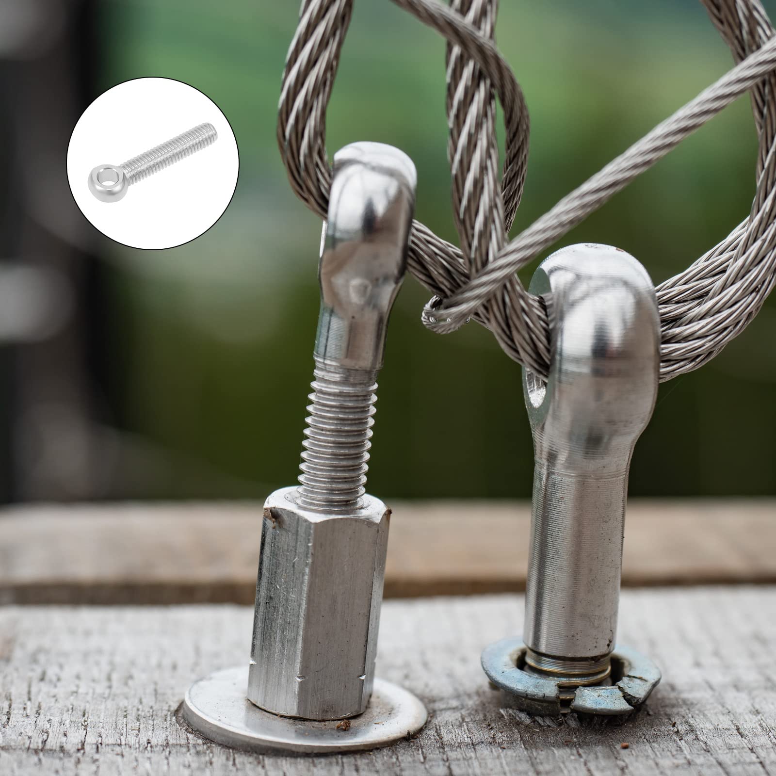 METALLIXITY Shoulder Swing Lifting Bolt (M8x40mm) 2Pcs, 304 Stainless Steel Eye Bolts - for Home Renovation, Pipeline Gate Valves Fasteners, Silver