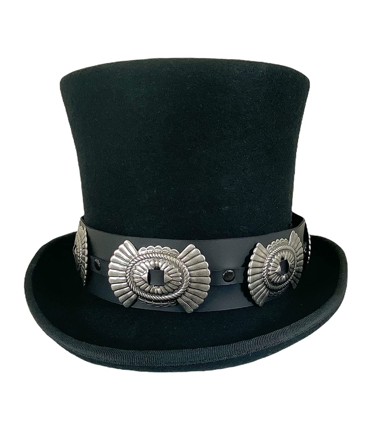 Funk Plus Silver Concho Hat Band for Cowboy Hats, Steampunk Tophats, Costume Rock Hat Slash Hat