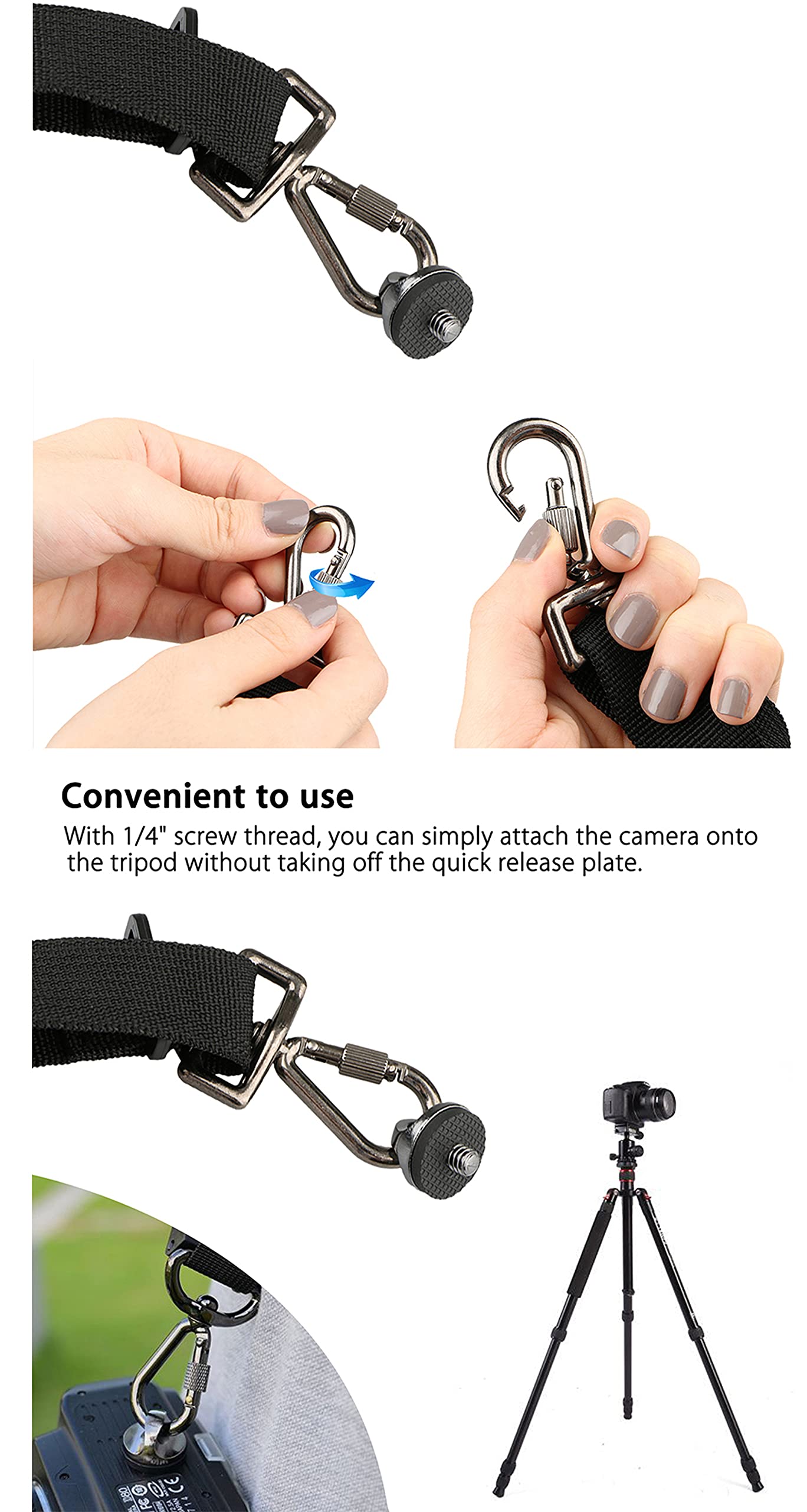 Fotasy Ergonomic Design Camera Sling Strap, Adjustable Camera Neck Strap, w/Quick Release and Safety Tether, Compatible with Canon Fujifilm Nikon Olympus Panasonic Pentax Sony Cameras