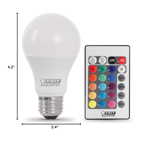 Feit Electric Remote Control Color Changing LED Bulb, with Remote control, Multi-color (16), A19 (A19/HP/PARTY/LEDG2)