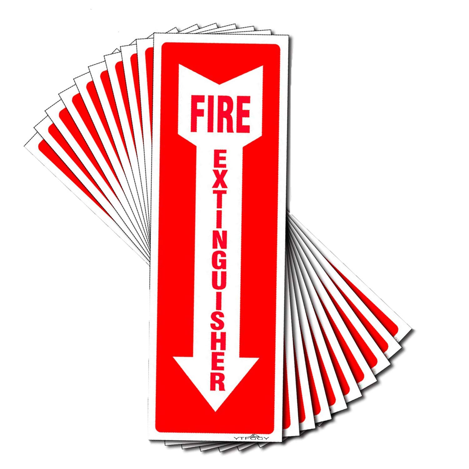 Fire Extinguisher Sign 15 Pack Fire Extinguisher Stickers 4" x 12" 5 Mil Vinyl - Laminated for Ultimate Protection, Durability Self Adhesive Decal UV Protected & Weatherproof (Fire Extinguisher Sign)