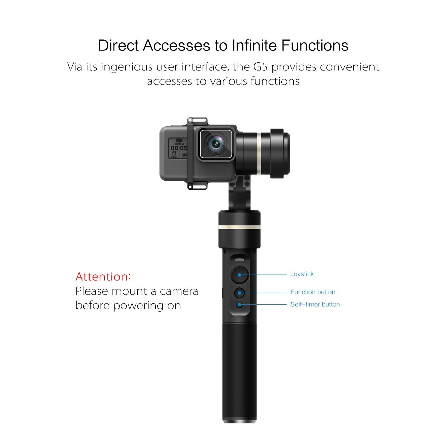 FeiyuTech G5 3-Axis Gimbal Stabilizer for GoPro Hero Series Session Action Camera Handheld Gimbal Tripod Splash-Proof