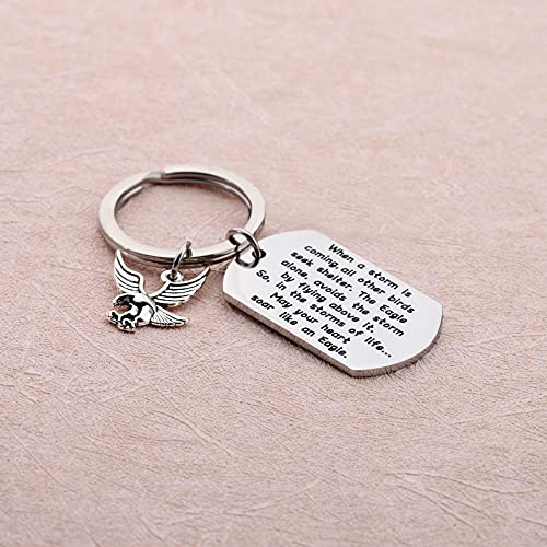 FUSTMW Eagle Gift for Scouts Keychain Scouts Leader Gift Court of Honor Gift (silver)