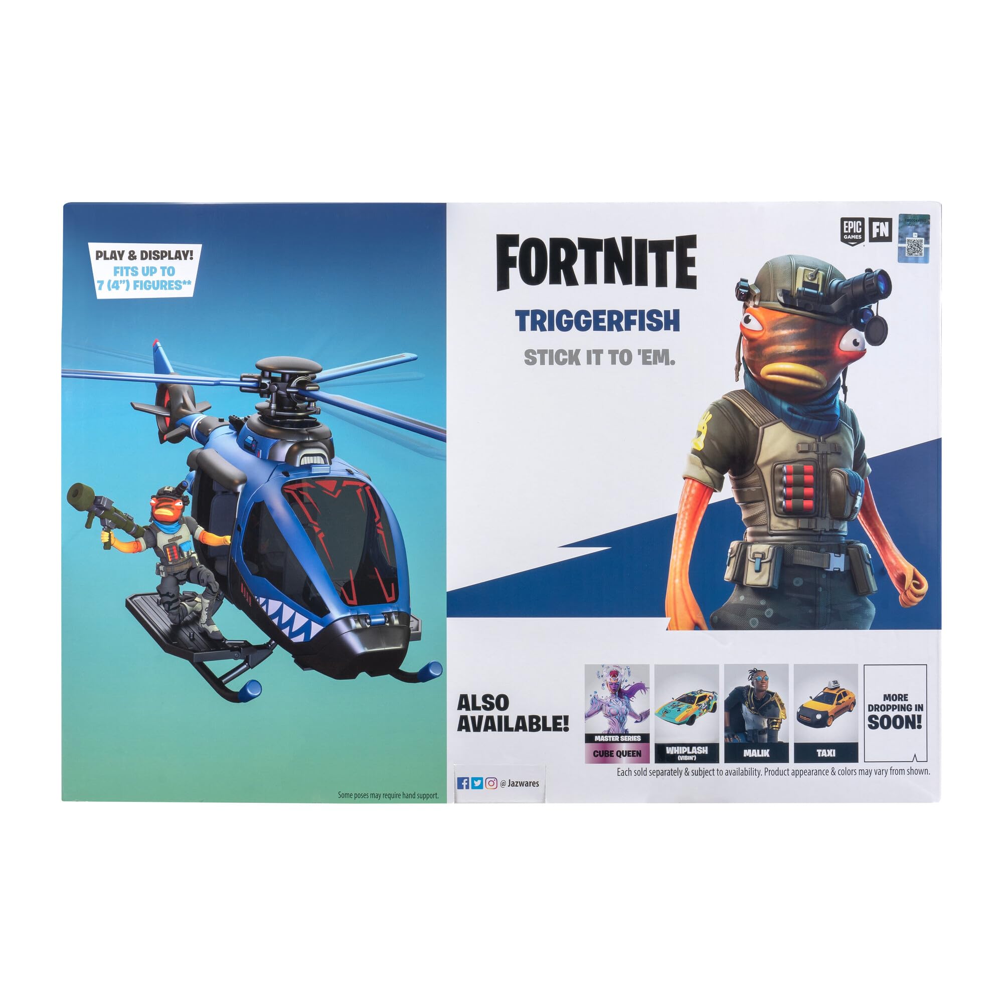 Fortnite The Choppa (Seven Wrap) Vehicle - 20-Inch Electronic Helicopter with Spinning Rotors and LED Lights plus Figure and Accessories