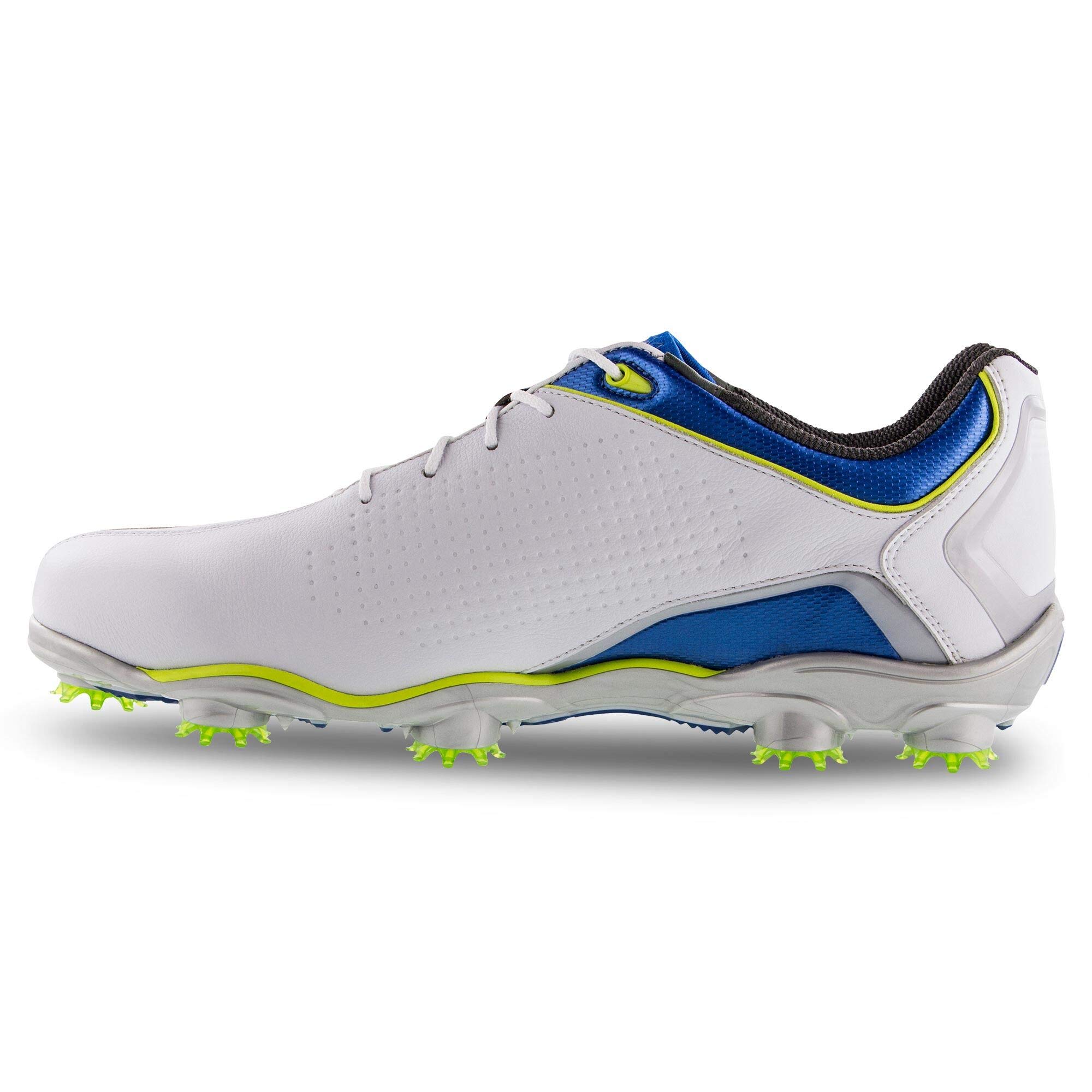 FootJoy Men's D.N.A. Helix Limited Edition-Previous Season Style Golf Shoes, White/Dusk/Lime, 9.5