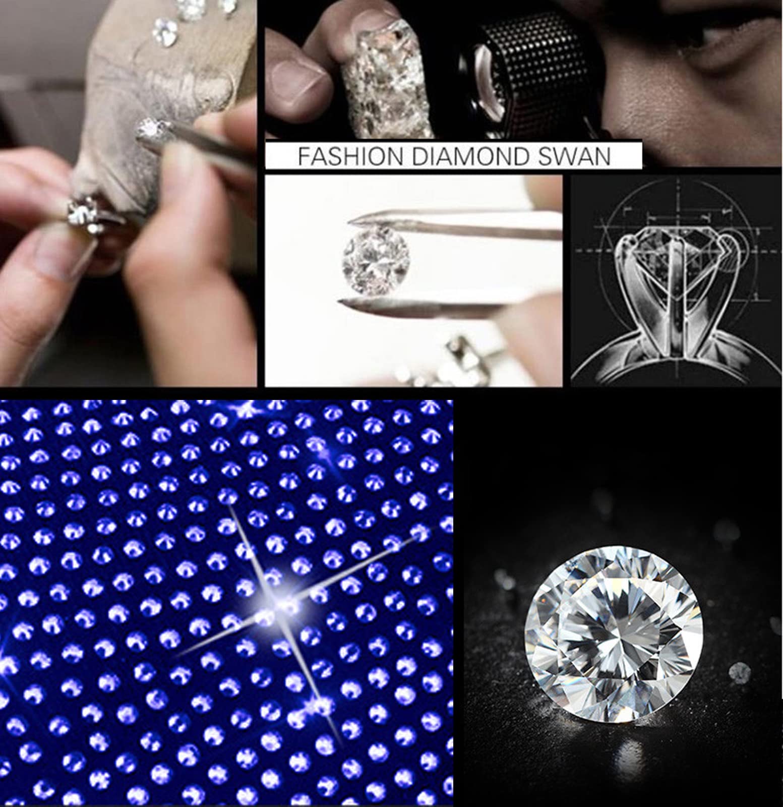 FUNOJOY Car Armrest Cover for Women Blue Diamond Rhinestone Bling Car Accessories Car Decor for Women