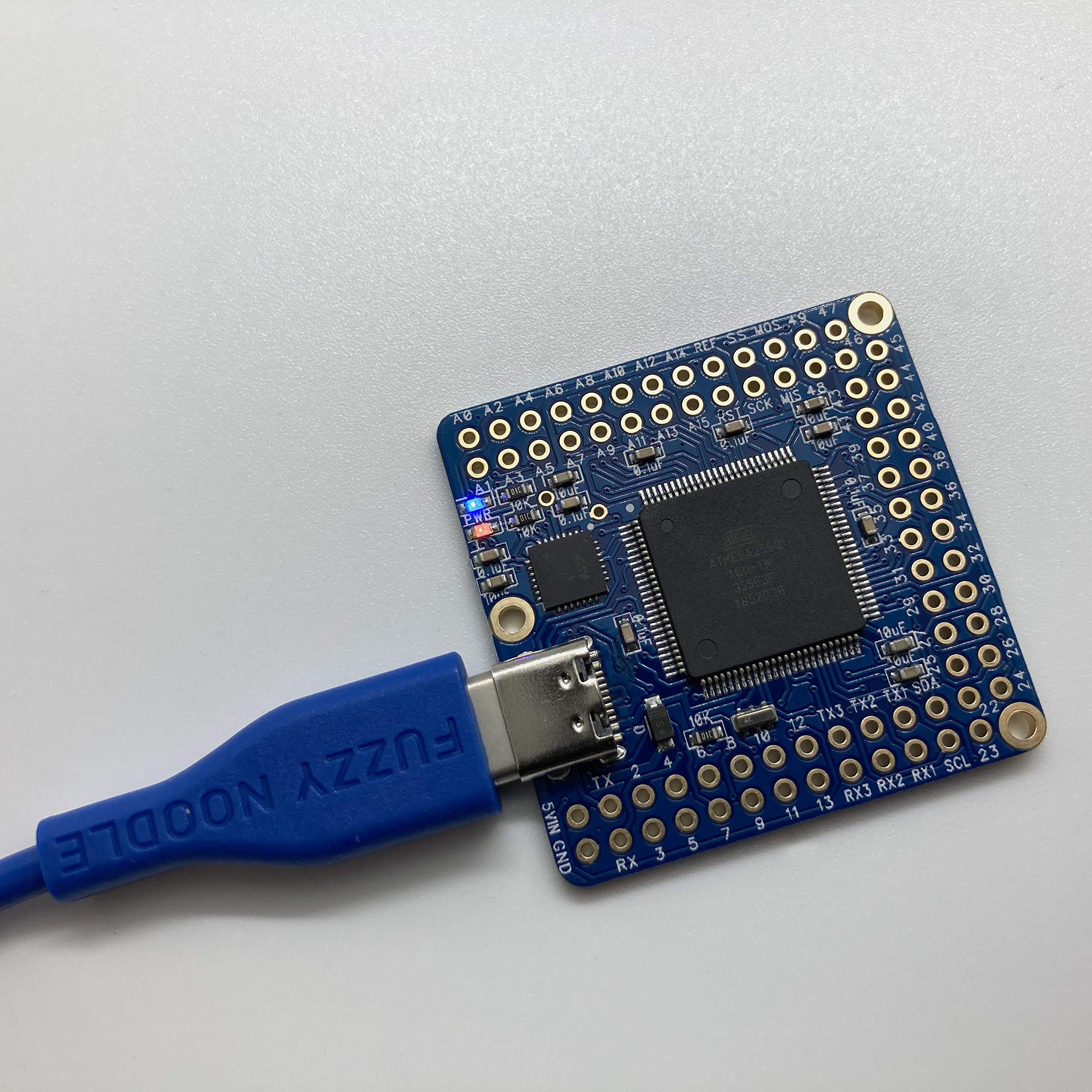Fuzzy Noodle Naked Mega 4 Bare Minimum Microcontroller with USB-C, Compatible with Arduino IDE (Original)