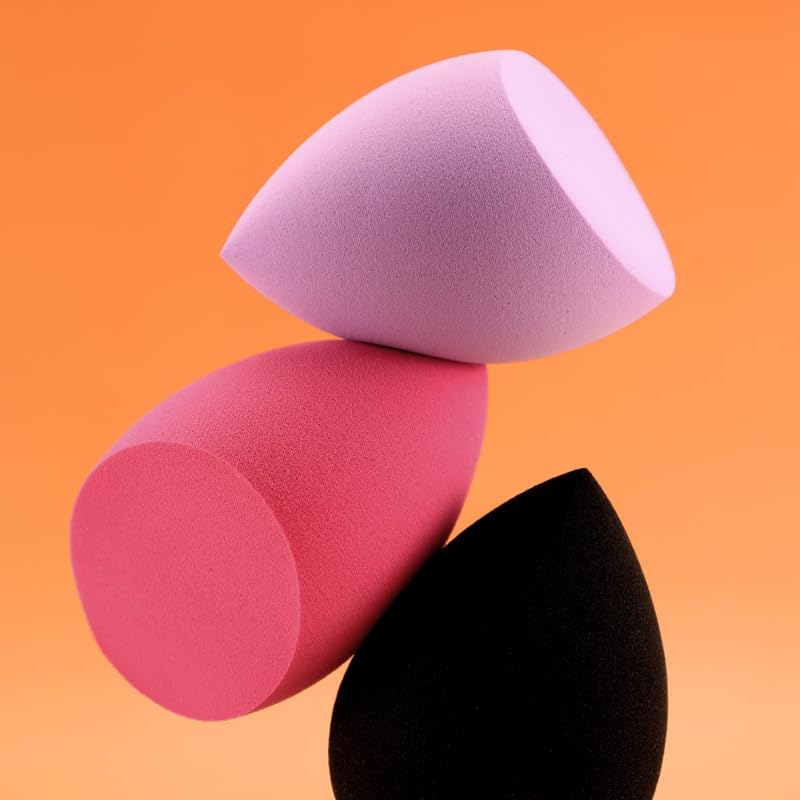 Foonbe 3Pcs Makeup Sponge, Paw Paw Makeup Blending Beauty Sponge, Blender Beauty Sponge Use for Cream, Liquid Makeup and Powder Foundation Beauty Cosmetic (Orange)