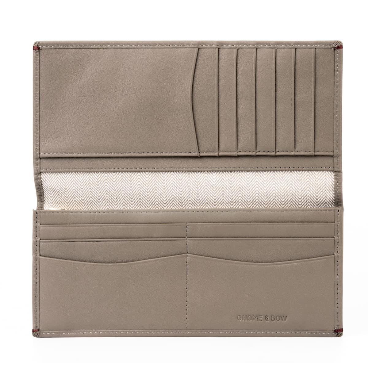 Gnome & Bow Gulliver Cash Coin Long Wallet Women Men (100% Genuine USA Nappa Leather/RFID Blocking) (Taupe Grey)