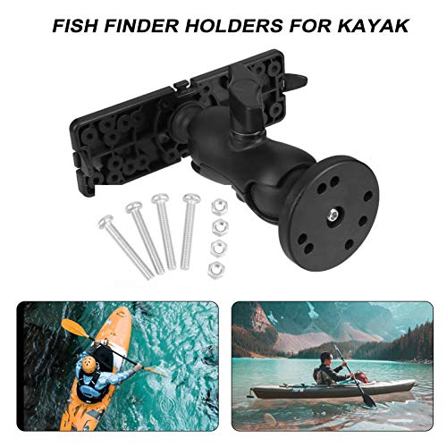 GAFOKI Ocean Kayak Universal Canoe Kayak for Boat Marine Electronic Multifunctional Down Base Mounting with Drill- - Plate Head Navigator Fish Rack Mount Track Holder Black