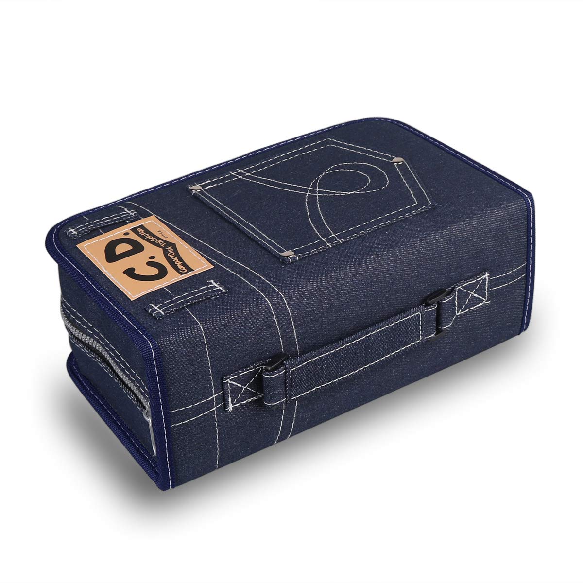 FORE® Legend Denim CD/DVD/Blu-Ray Disc 100pcs Wallet Case for CD/DVD Carrying Storage 128 Capacity Made of Denim Color Blue