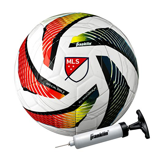 Franklin Sports MLS Tornado - Official Size 5 - Soft Cover - Weight Soccer Ball - Air Pump Included