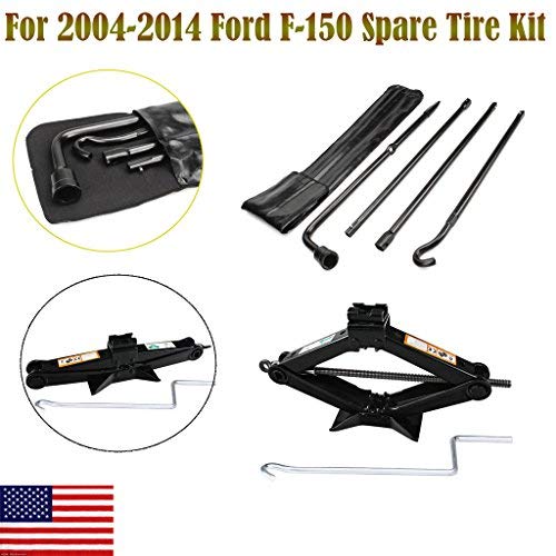 for 2004-2014 Ford F150 F-150 Spare Tire Tool Kit and 2 Ton Scissor Jack, 2 Year Warranty