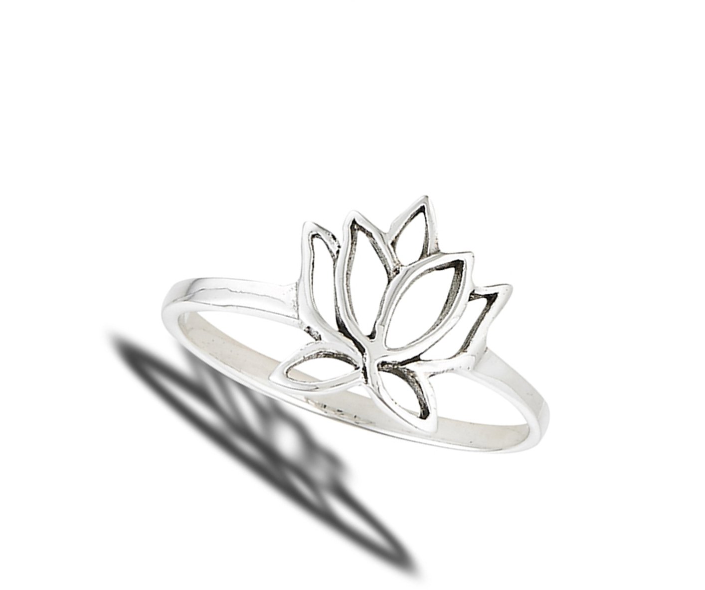 Filigree Lotus Flower Vintage Ring New .925 Sterling Silver Band Size 6