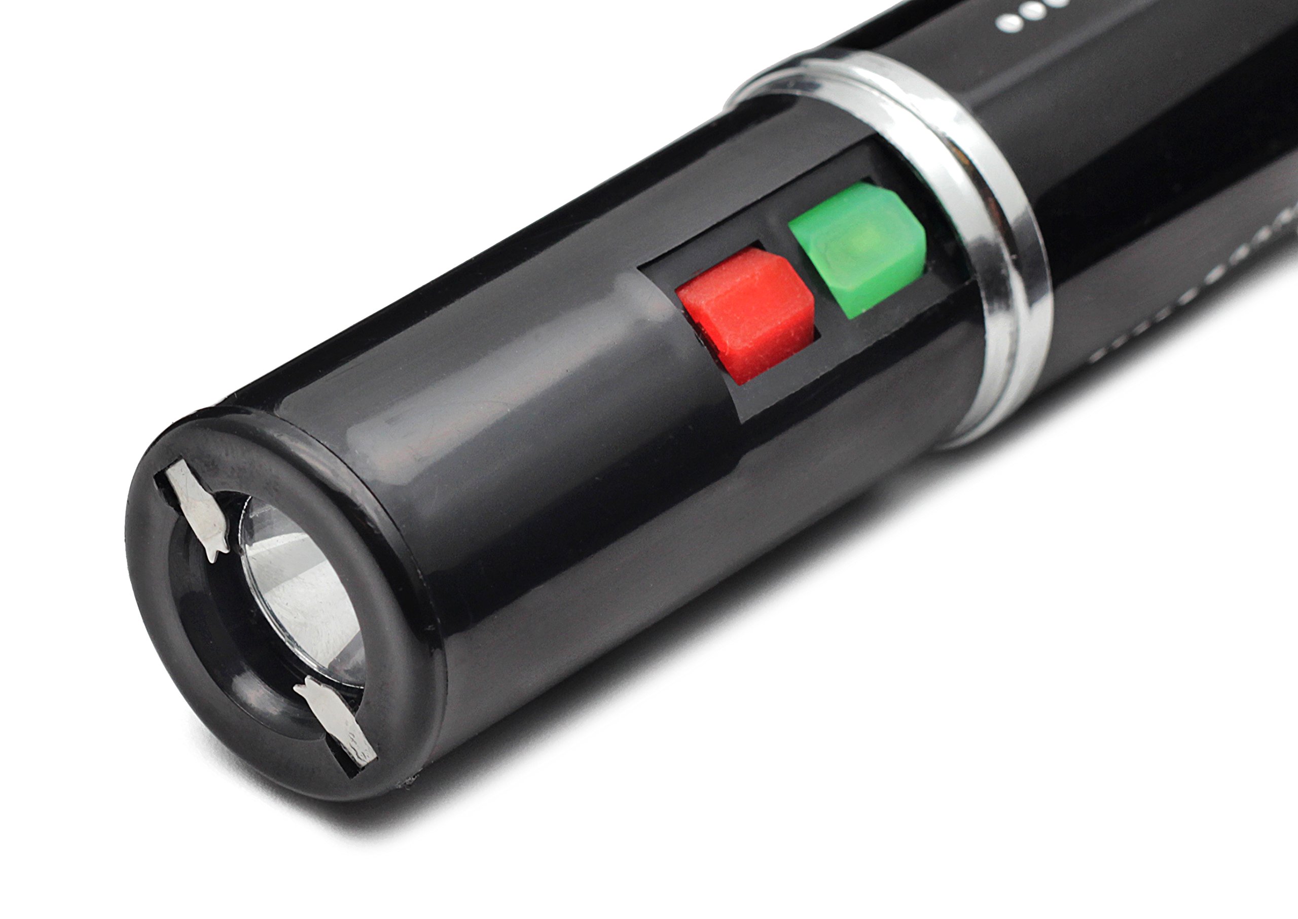 Foxfend Spark Lipstick Stun Gun Women Self Defense Bright Led Flashlight - Rechargeable Battery (Black)