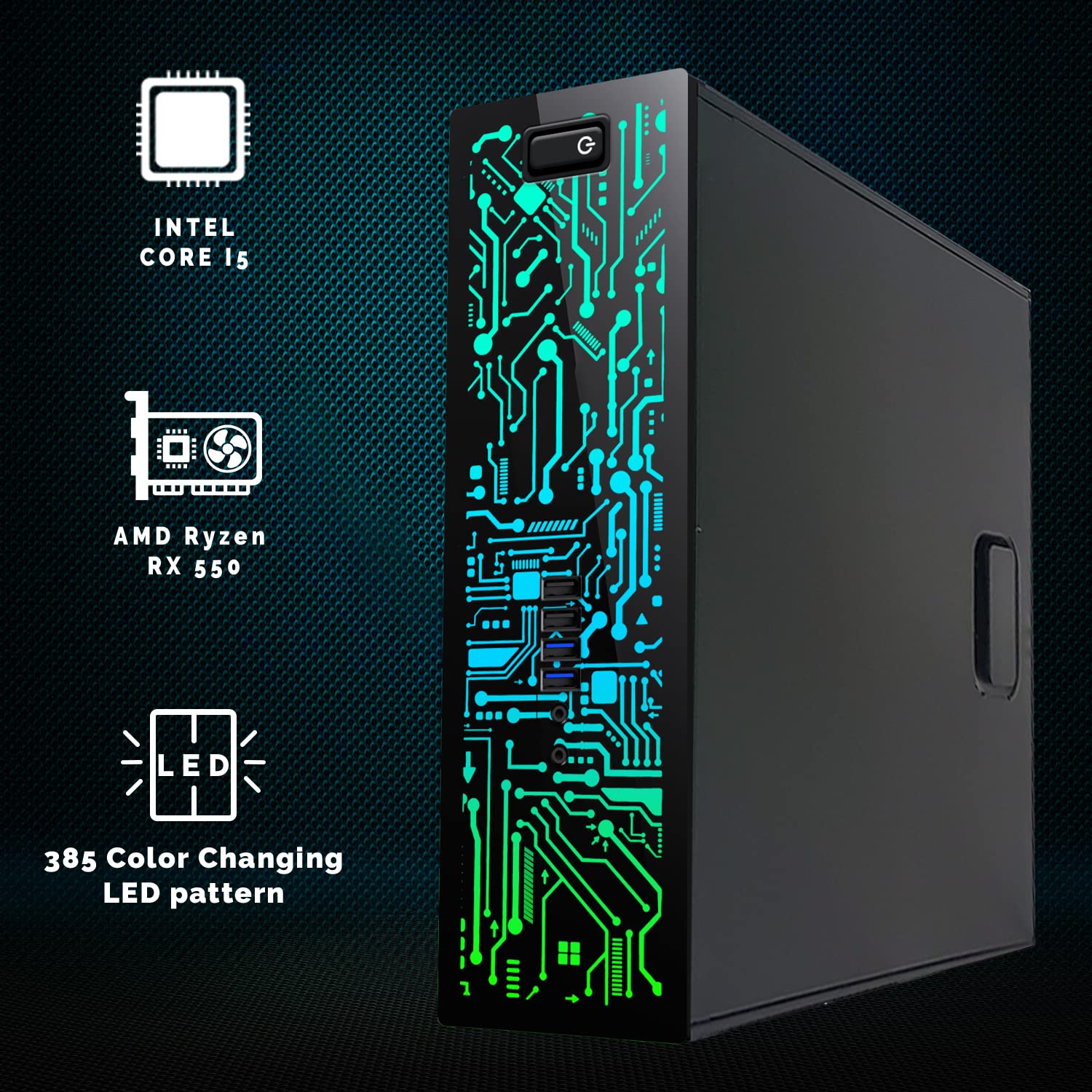 Gaming Desktop PC, Intel Core i5 4th Gen, TechMagnet Zeus, AMD RX 550 Graphics, 16GB RAM, 240GB SSD | 2TB HDD, MTG New 24 Inch Monitor, Gaming Kit, Webcam, WiFi, Win 10 Pro (Renewed)