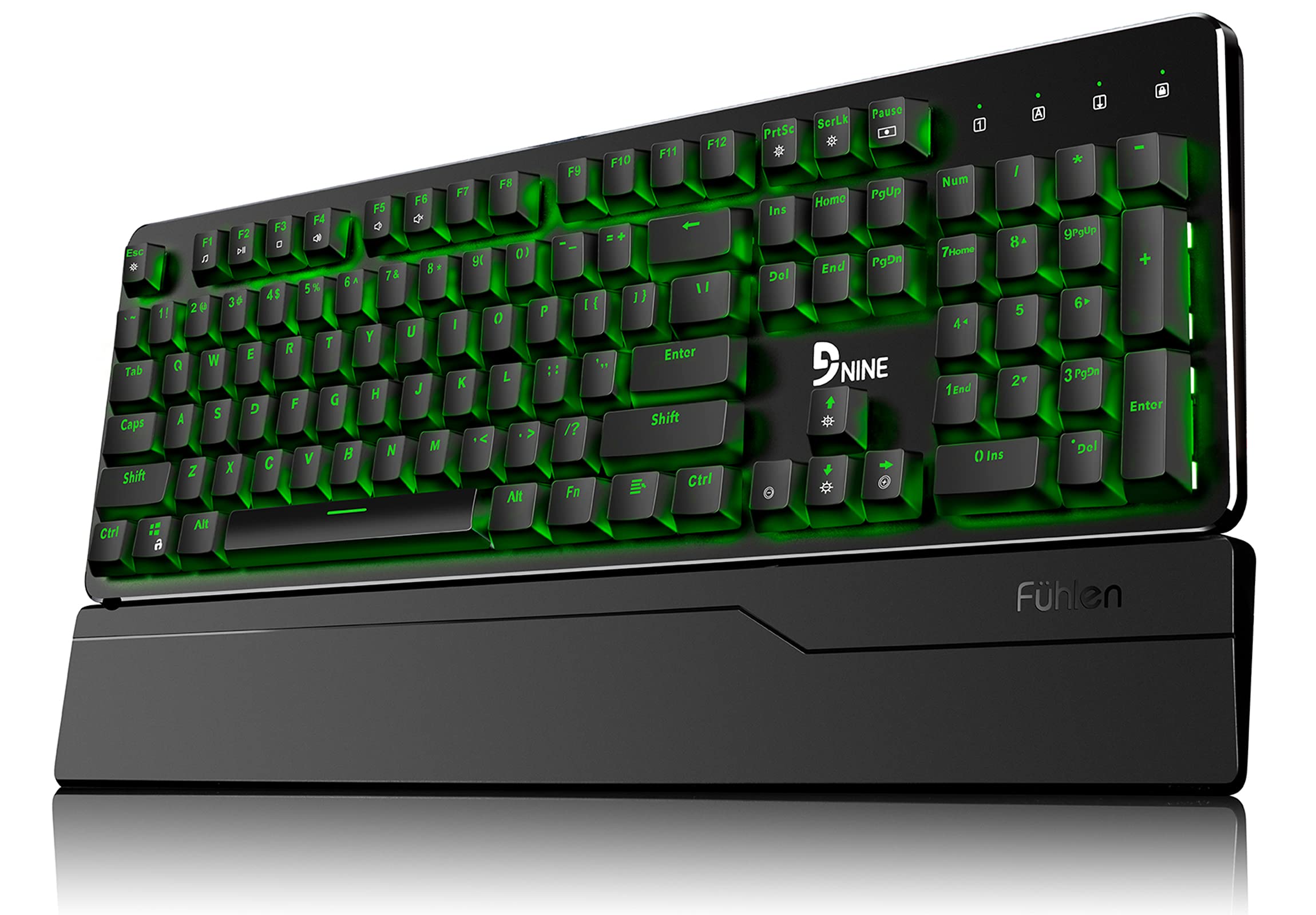 Fuhlen Mechanical Keyboard with Wrist Rest, Wired Cherry Brown Switch Gaming Keyboard with LED Backlit for Windows Mac, 104 Keys, Tactile Silence MX Brown