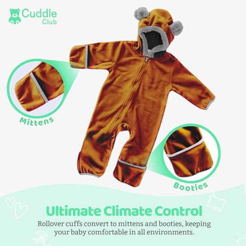 Fleece Baby Bunting Bodysuit β Infant One Piece Kids Hooded Romper Outerwear Toddler Jacket