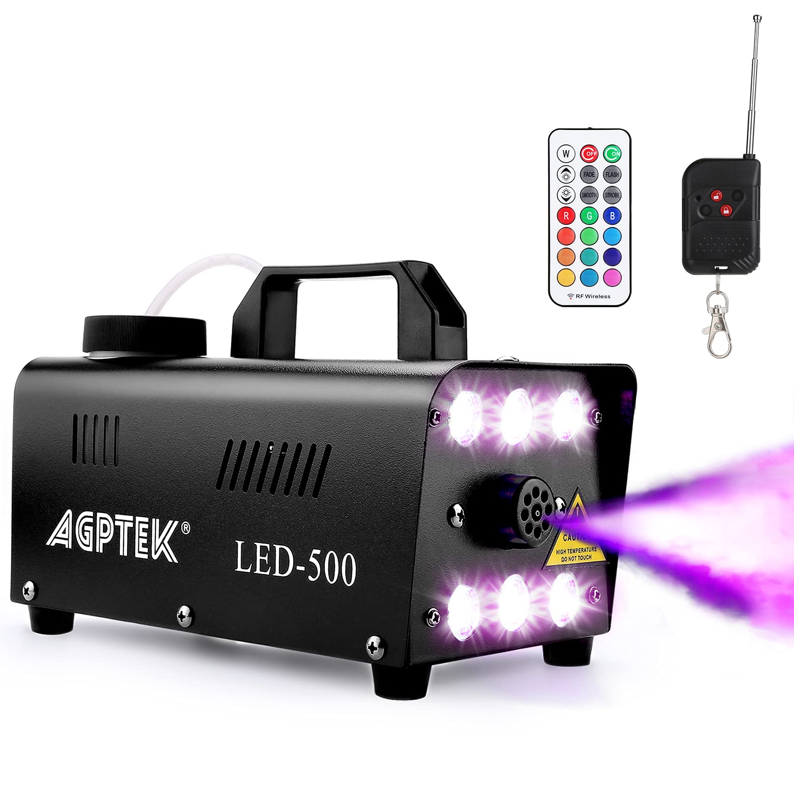 Fog Machine, AGPTEK Automatic Spray Smoke Machine with 6 LED Lights and 13 Colorful LED Light Effects, Great for Halloween, Christmas, Wedding, Parties and DJ Performance