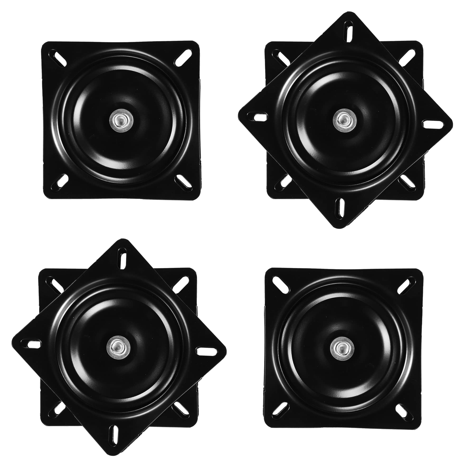 Frassie 4 Pack 6.3 Inch Bar Stool Swivel Plate Replacement,360 Degree Swivel Square Turntable for Recliner Chair