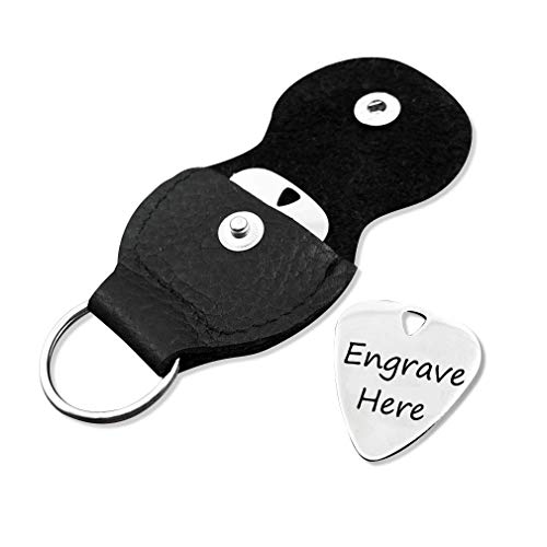 FKOG Custom Metal Guitar Pick, Customize Personalized Wood Guitar Pick Holder Music Gifts for Him Her Men Women Dad Husband Boyfriend Girlfriend (custom link)