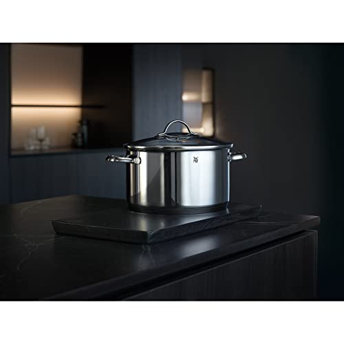 WMF Pot Set 4-Piece Provence Plus Pouring Rim Glass Lid Cromargan® Stainless Steel Polished Suitable for Induction Hobs Dishwasher-Safe, Silver, 52.7 x 28.8 x 21.8 cm