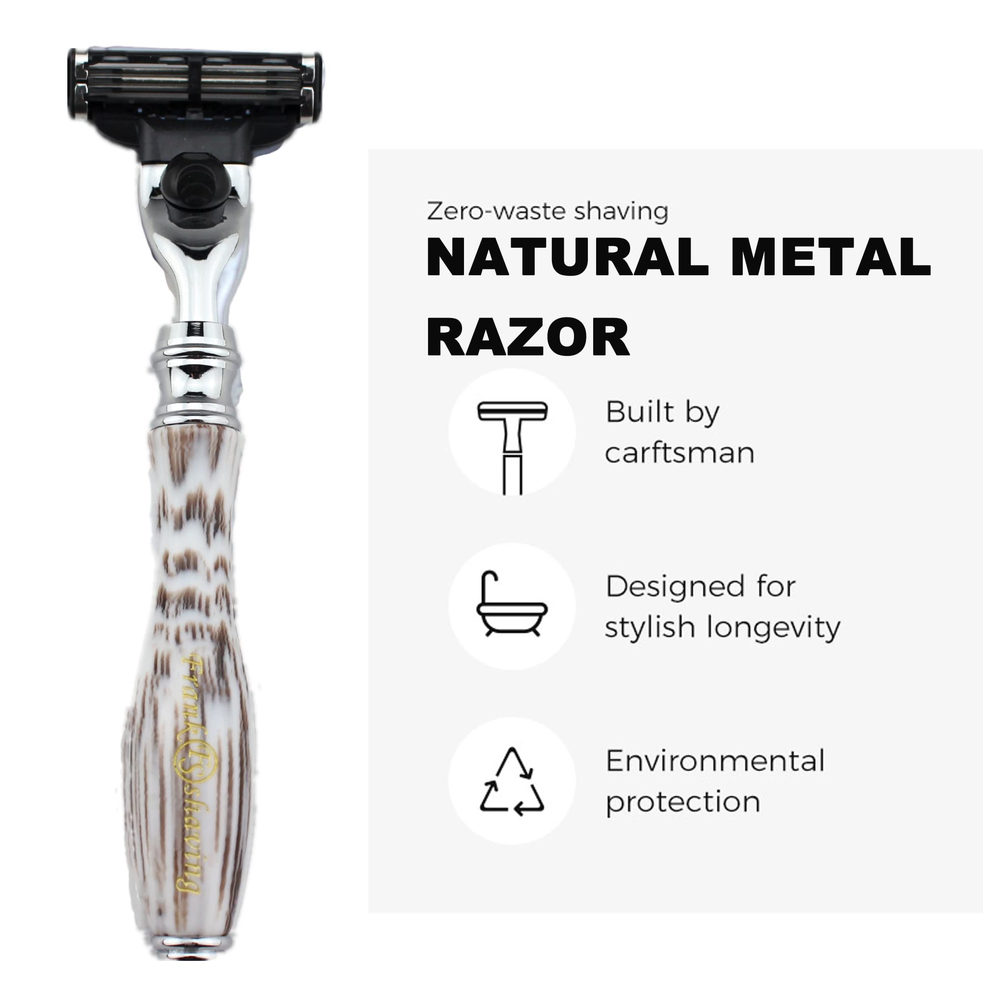 Frank FS shaving Shaving Razor for Men,3 Blade Razor with Handle Beard Body Hair Razors Gift for Boyfriend Father