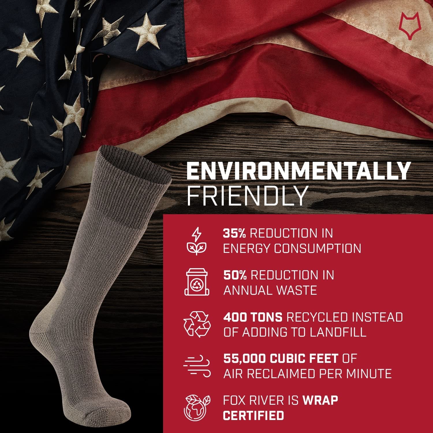 Fox River Standard Cold Weather Boot Heavyweight Military Mid-Calf Socks, Foliage Green, Large