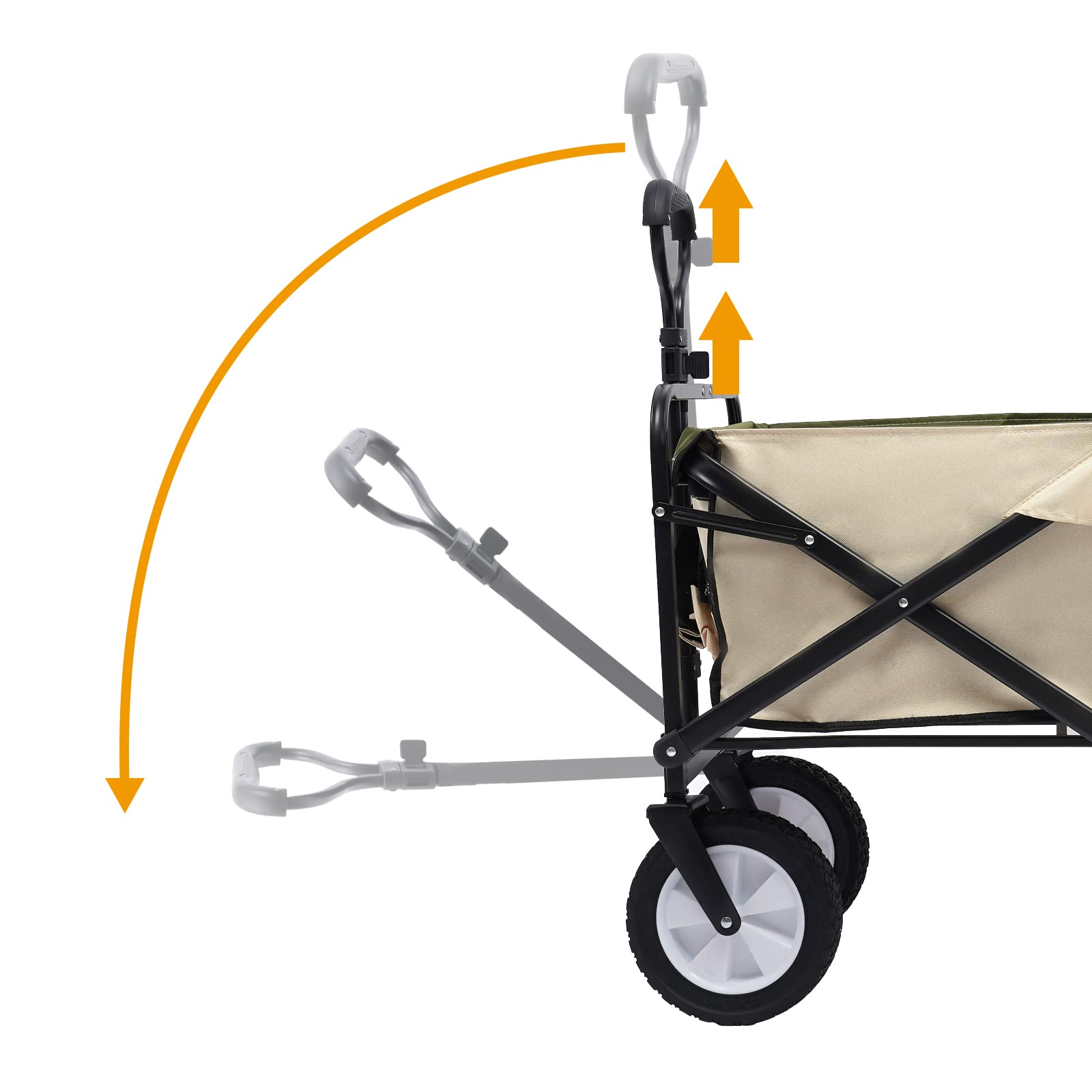Folding Wagon Cart, Large Capacity Collapsible Utility Camping Cart, Collapsible Folding Outdoor Utility Wagon