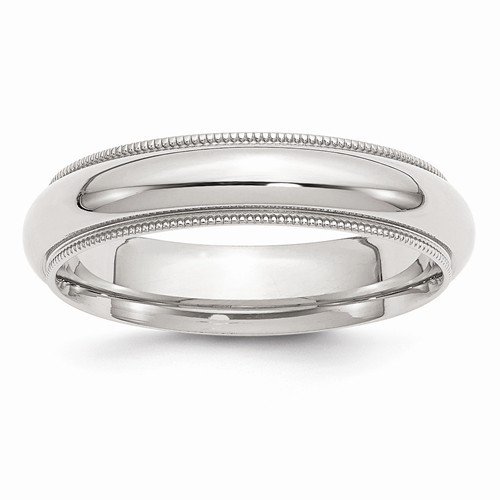 Forever Flawless Jewelry 5mm High Polish Finish Milgrain Comfort Fit Sterling Silver Wedding Band - Size 11.5
