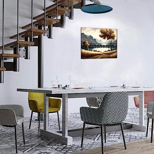 Frameless Oil Paintings on Canvas,Autumn Landscape Artwork,Modern Art Wall Decor for Kitchen Decor Living Room Decor or Holiday Gifts Etc.